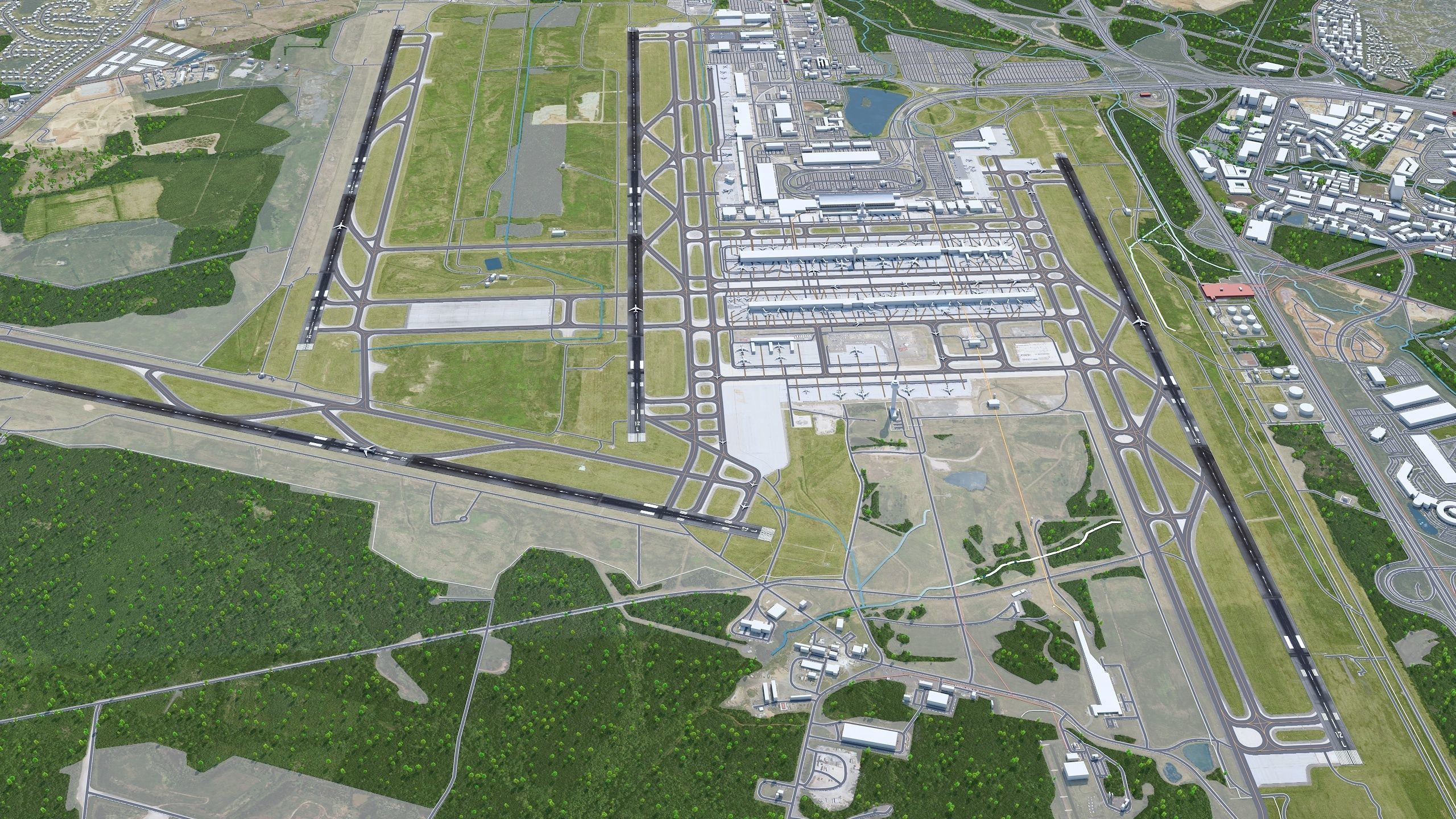 3D model Washington Dulles International Airport 12km VR / AR / low ...