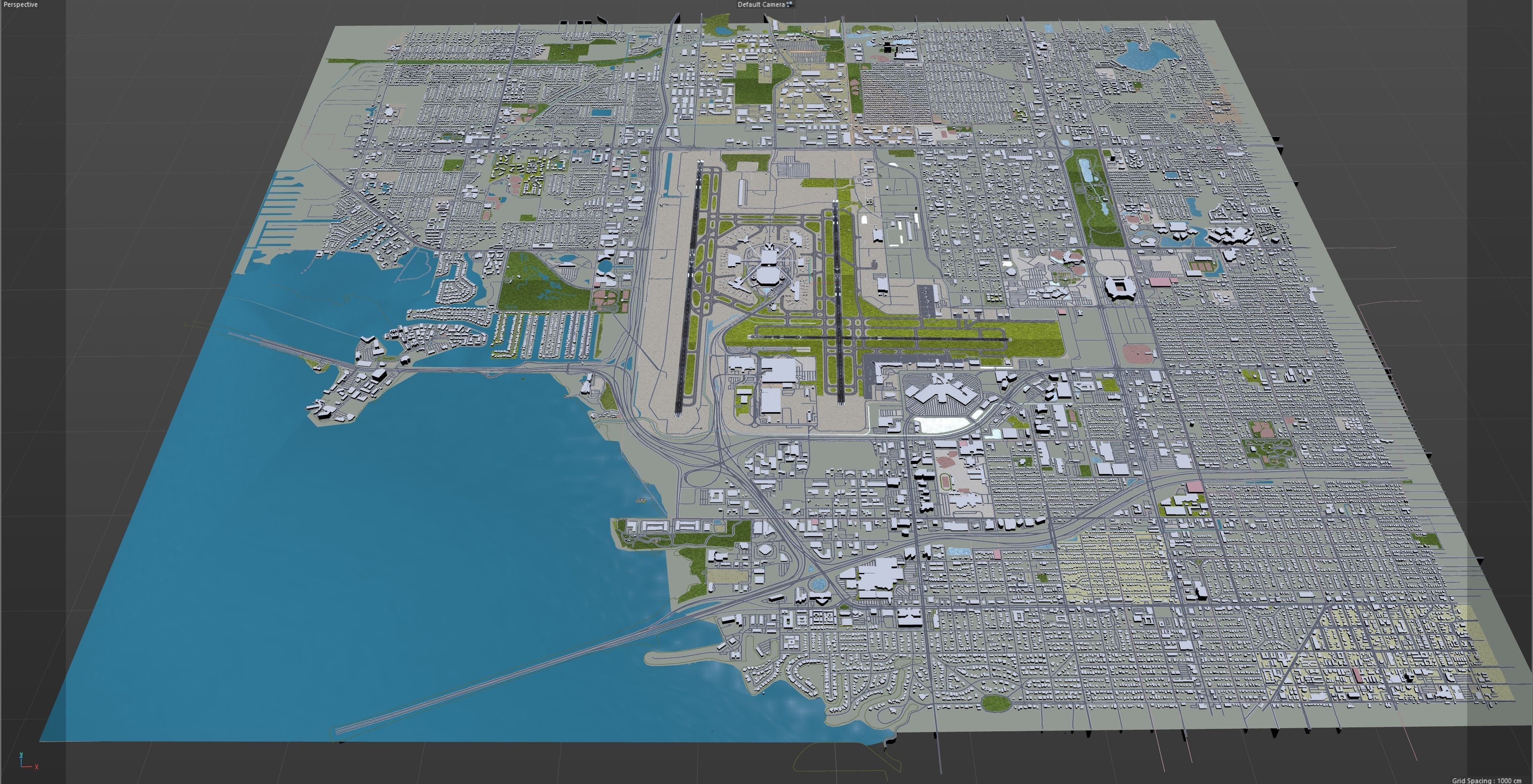 3D model Tampa Airport 10km VR / AR / low-poly | CGTrader