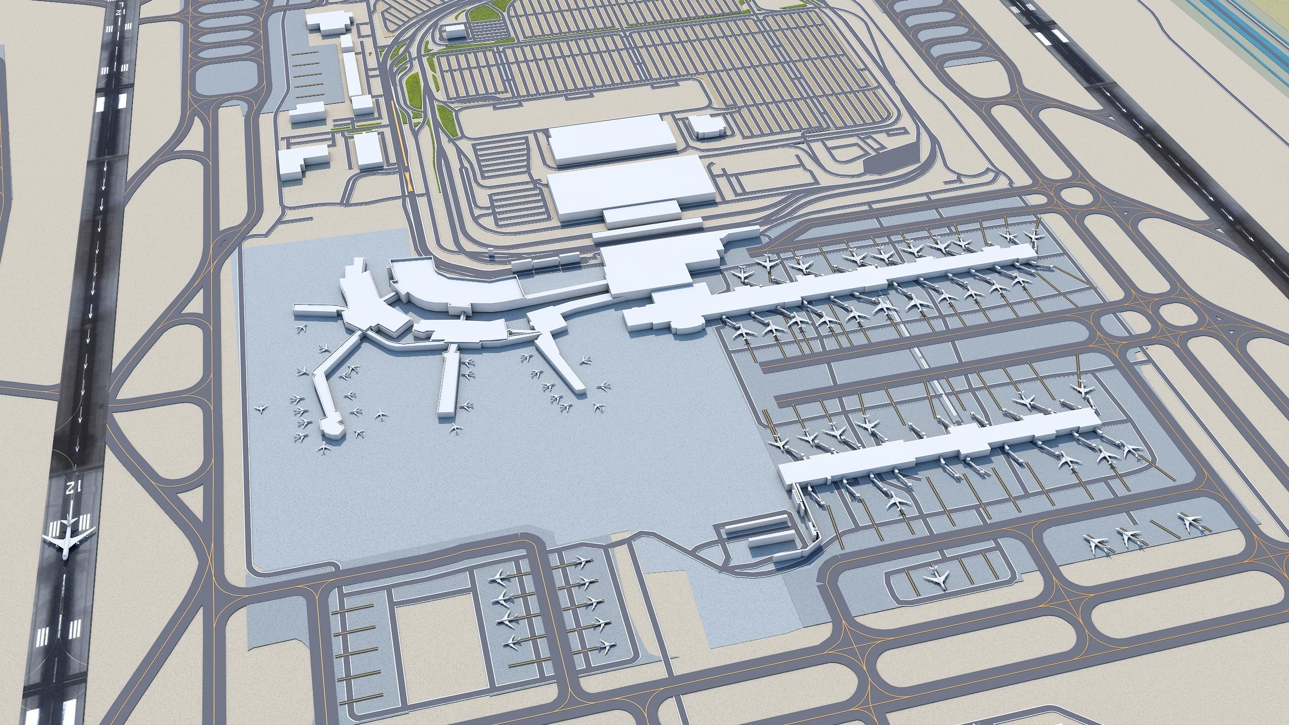 3D model Salt Lake City Airport 10km VR / AR / low-poly | CGTrader