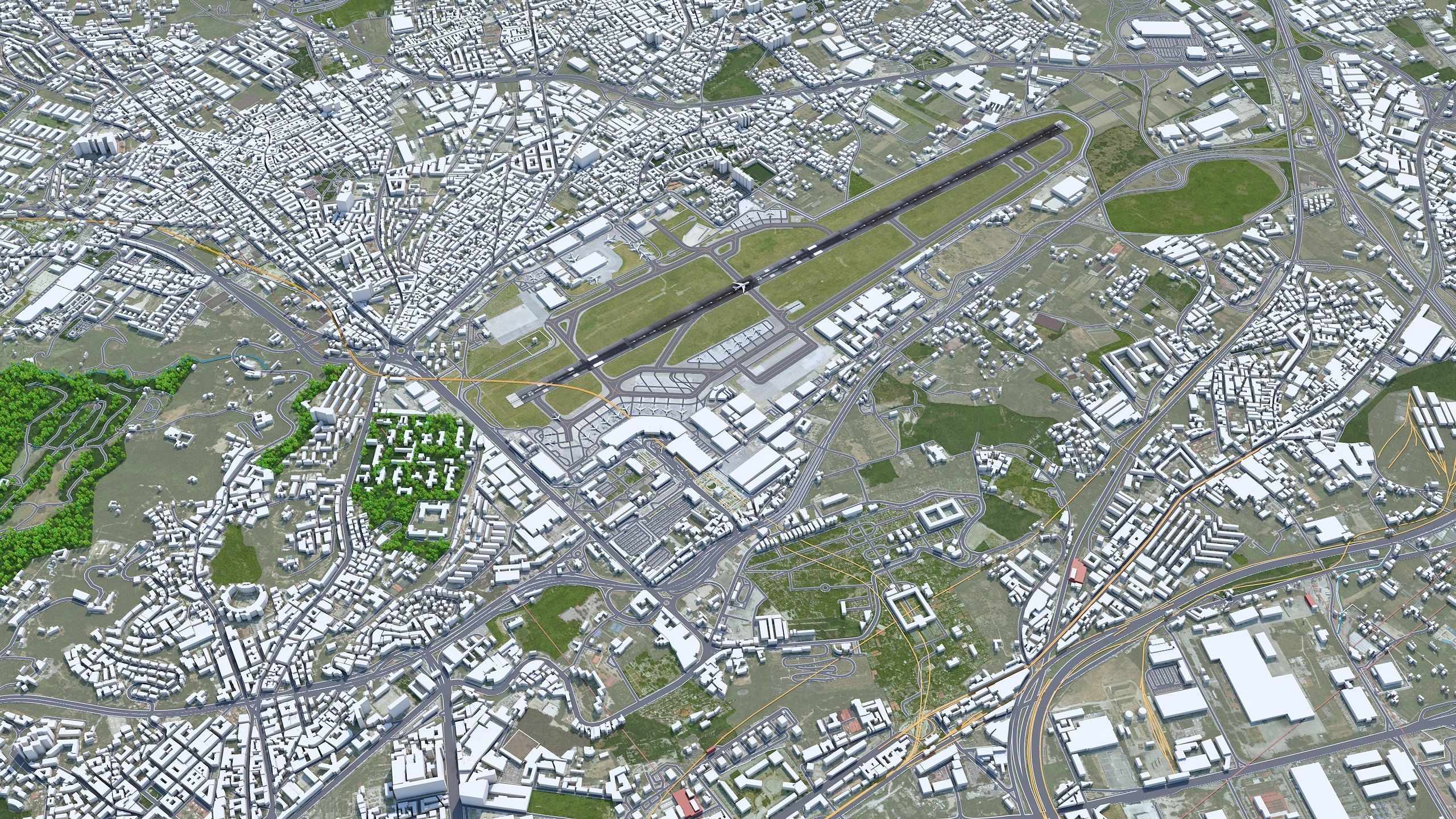 3D model Naples International Airport 10km VR / AR / low-poly | CGTrader