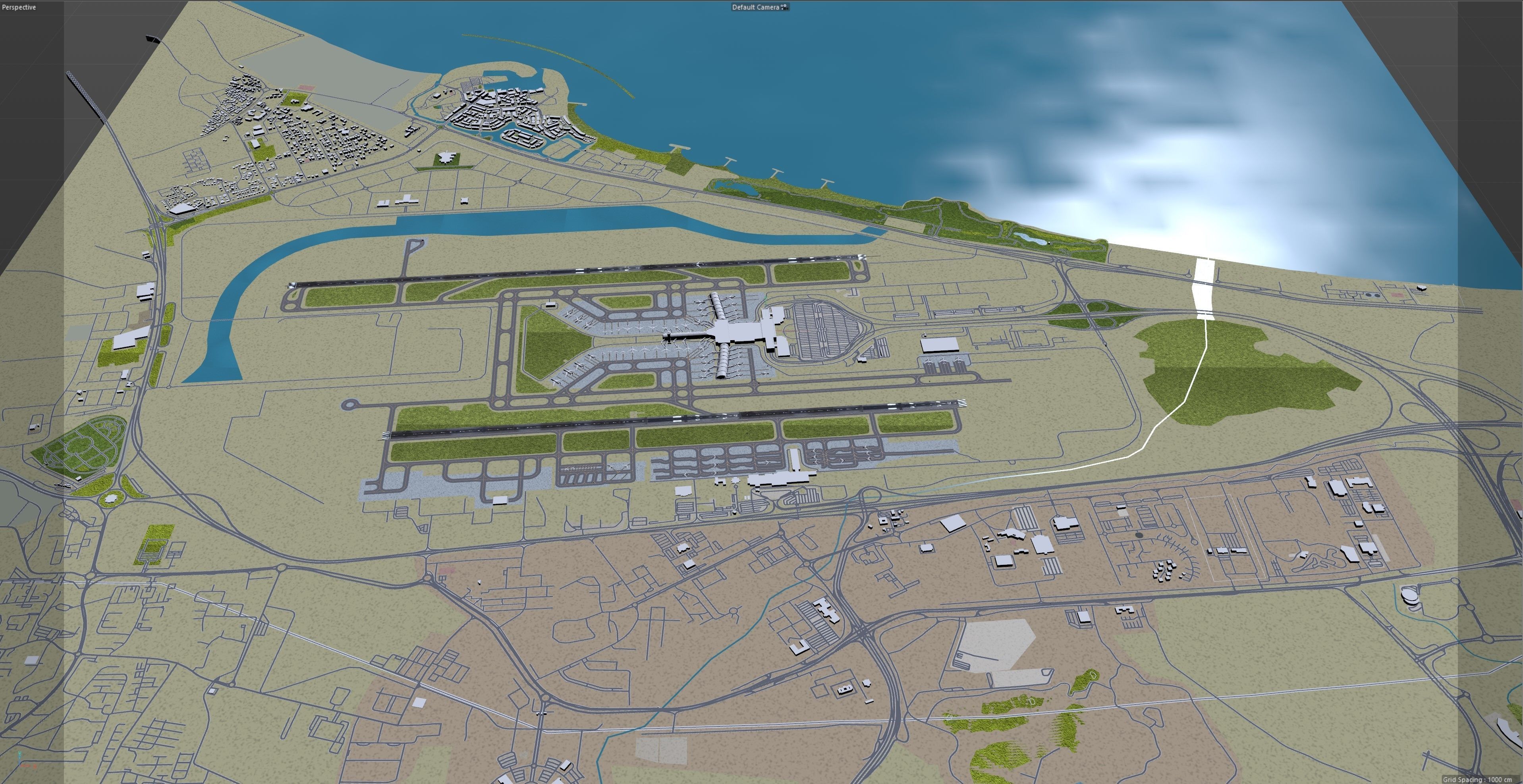 3D model Muscat Airport 10km VR / AR / low-poly | CGTrader
