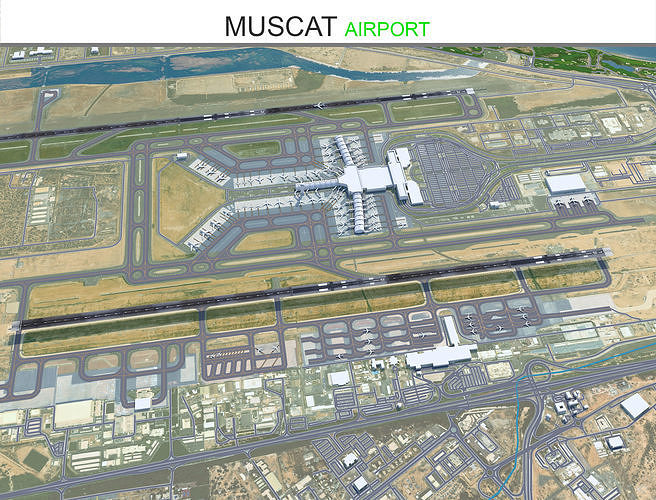 3D model Muscat Airport 10km VR / AR / low-poly | CGTrader
