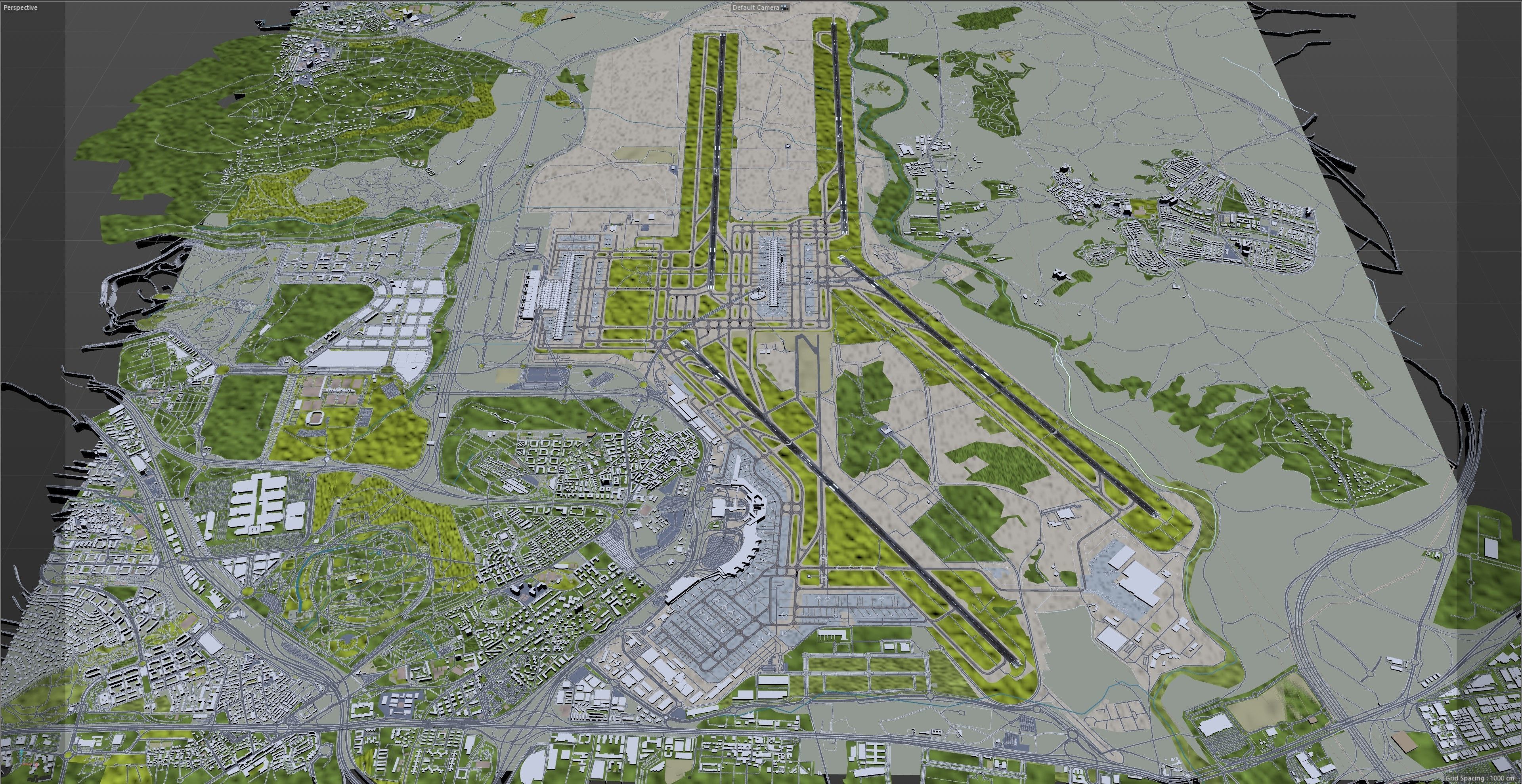 3D model Madrid Airport 10km VR / AR / low-poly | CGTrader
