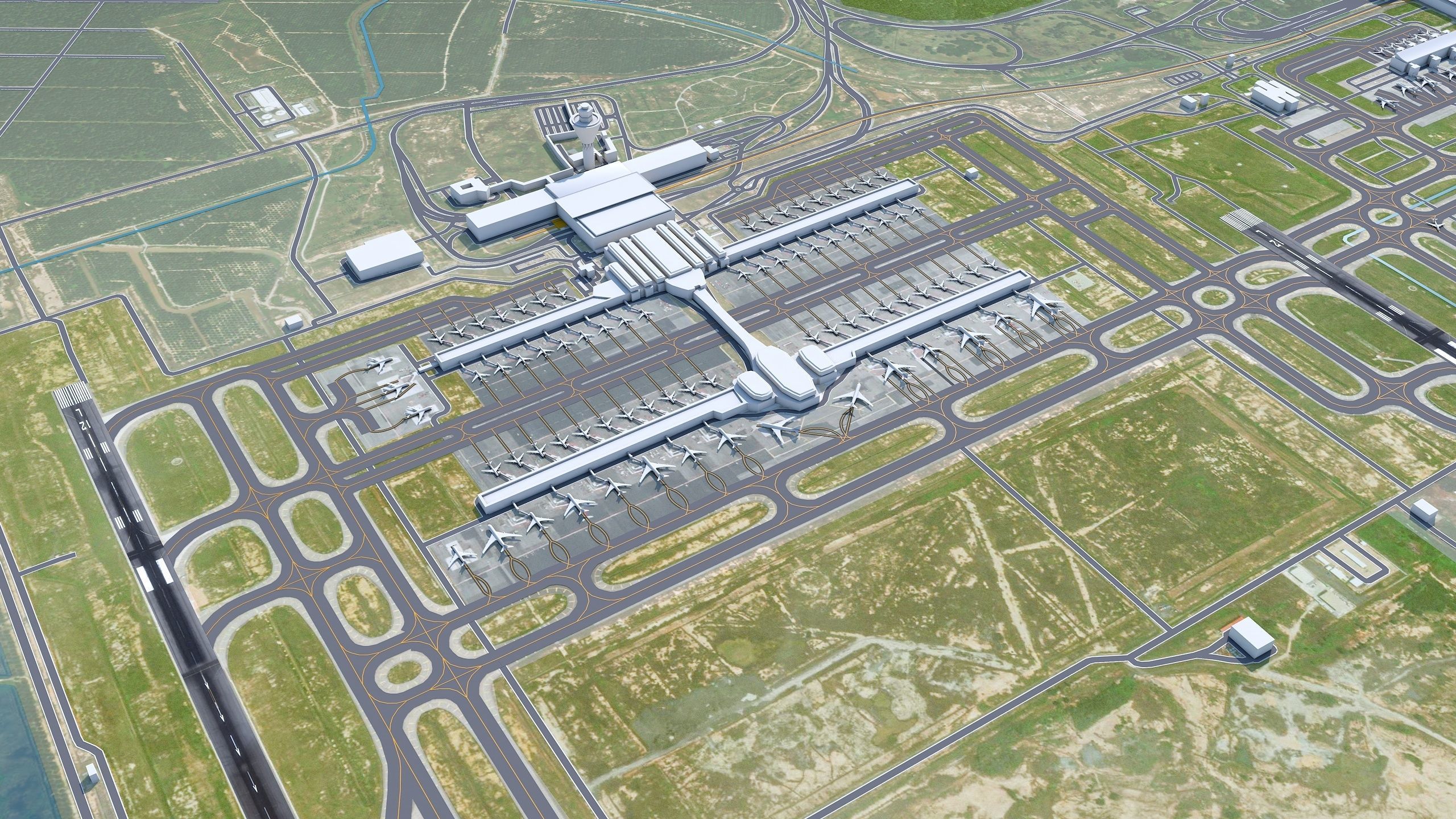 3D model Kuala Lumpur Airport 12km VR / AR / low-poly | CGTrader