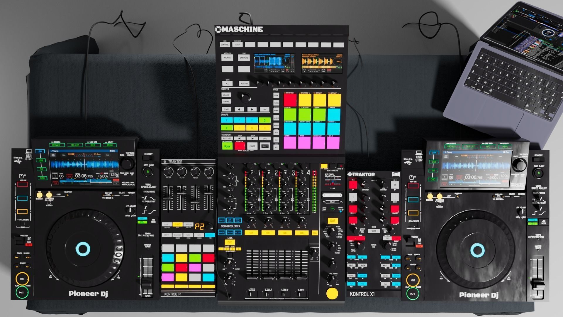 Pioneer DJ Music Set MAYA 3D Model 3D model | CGTrader