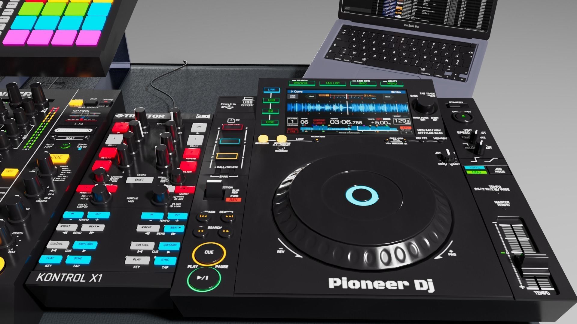 Pioneer DJ Music Set MAYA 3D Model 3D model | CGTrader