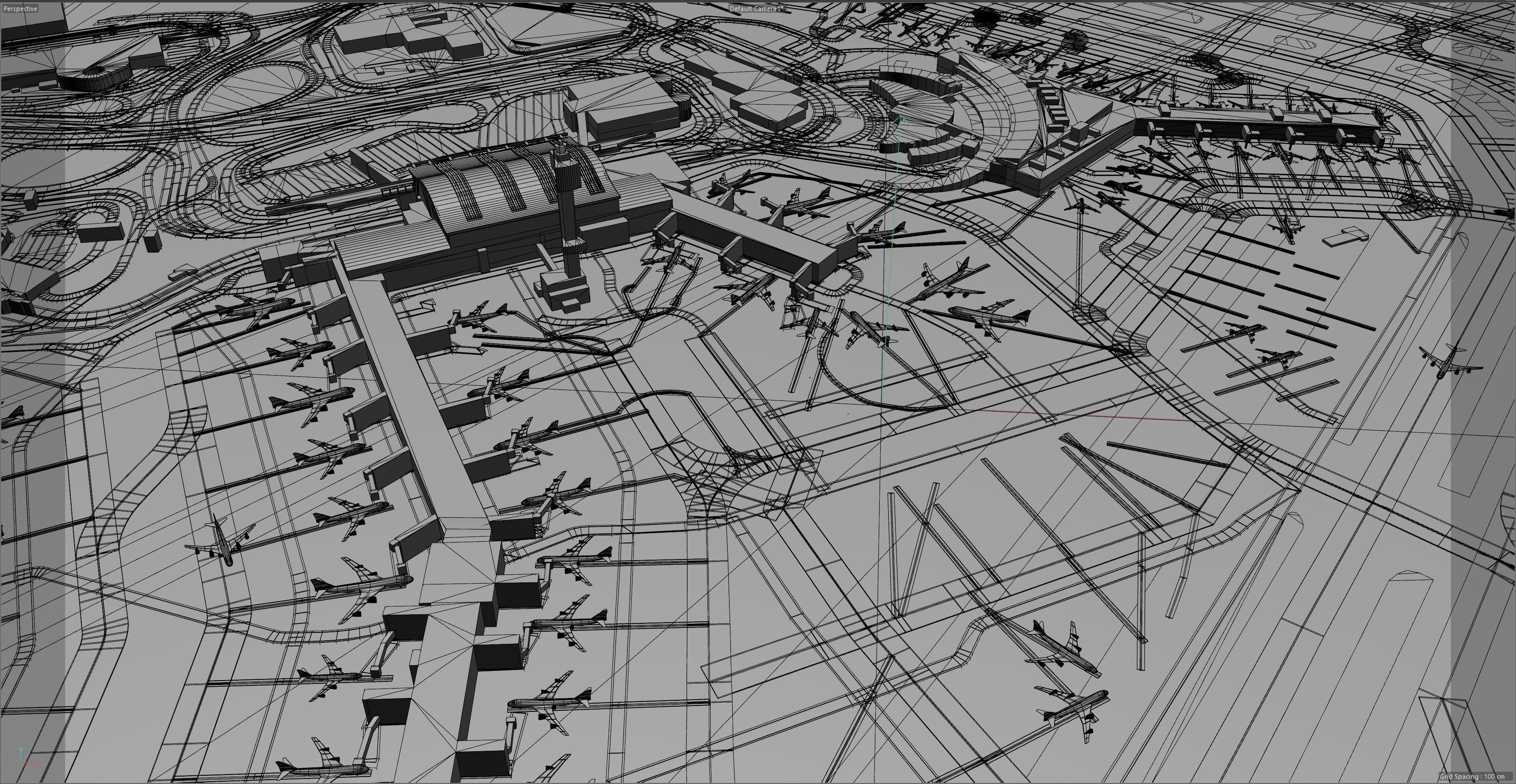 3D model John F Kennedy International Airport 12km VR / AR / low-poly ...