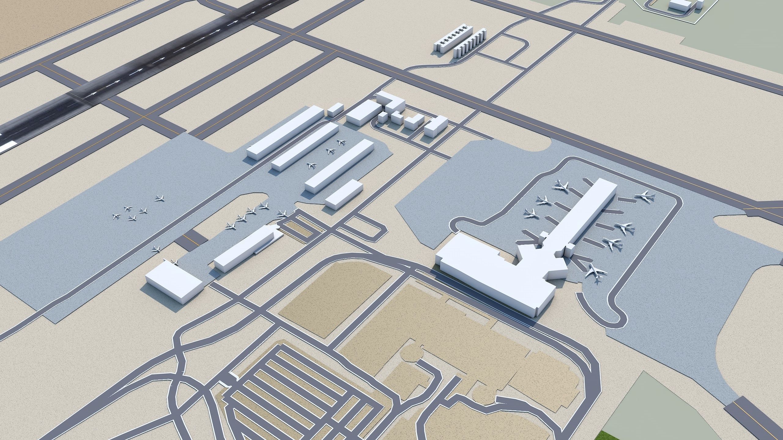 3D model Huntsville Airport 10km VR / AR / low-poly | CGTrader
