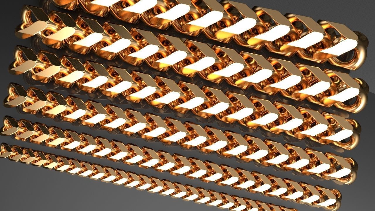 Franco cuban chain or necklace edge form dragon 3D model 3D printable ...