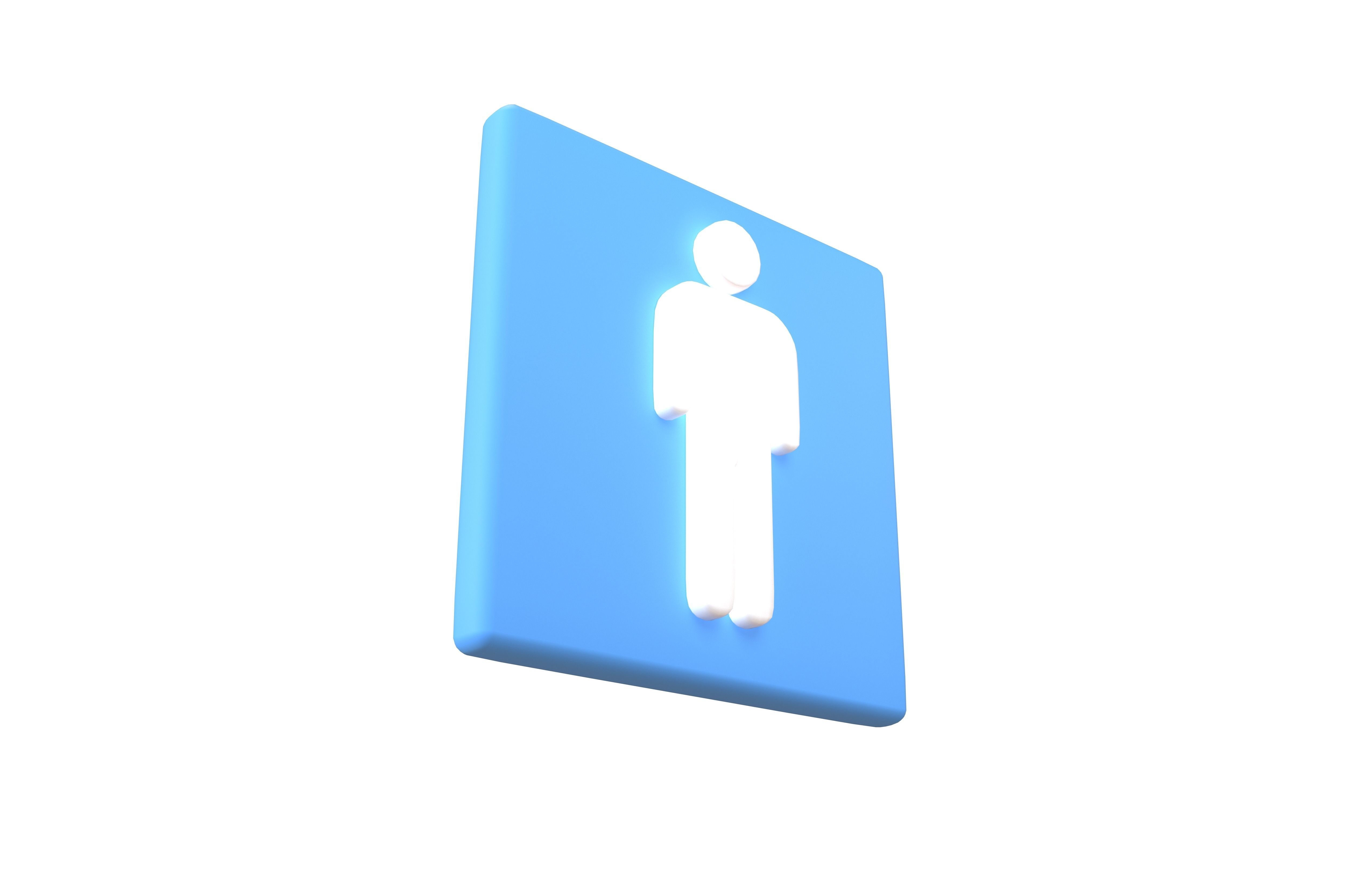 3D model Boy Washroom Icon v1 001 VR / AR / low-poly | CGTrader