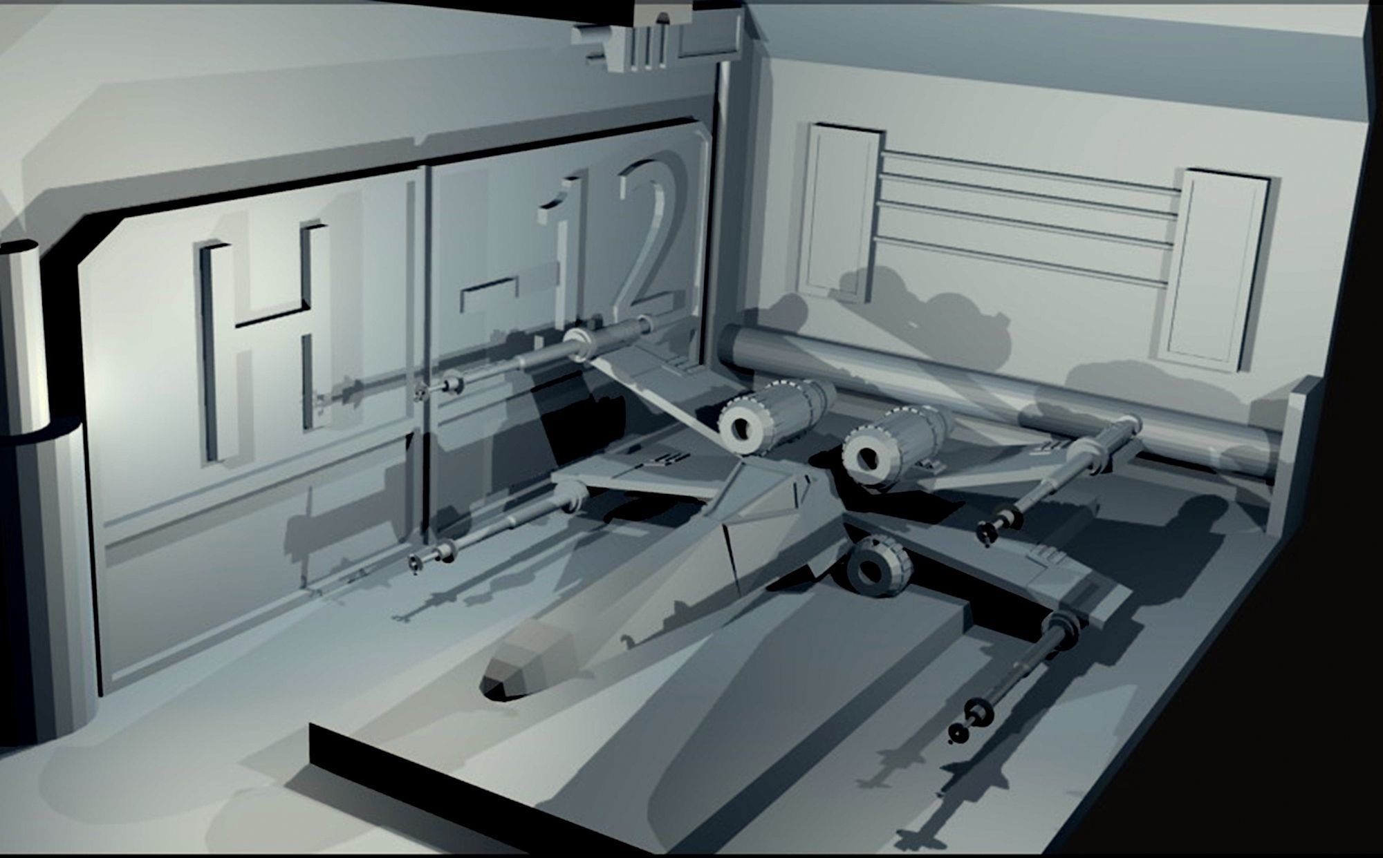 3D model star wars x wing spaceship fighter miniature diorama -3d model ...