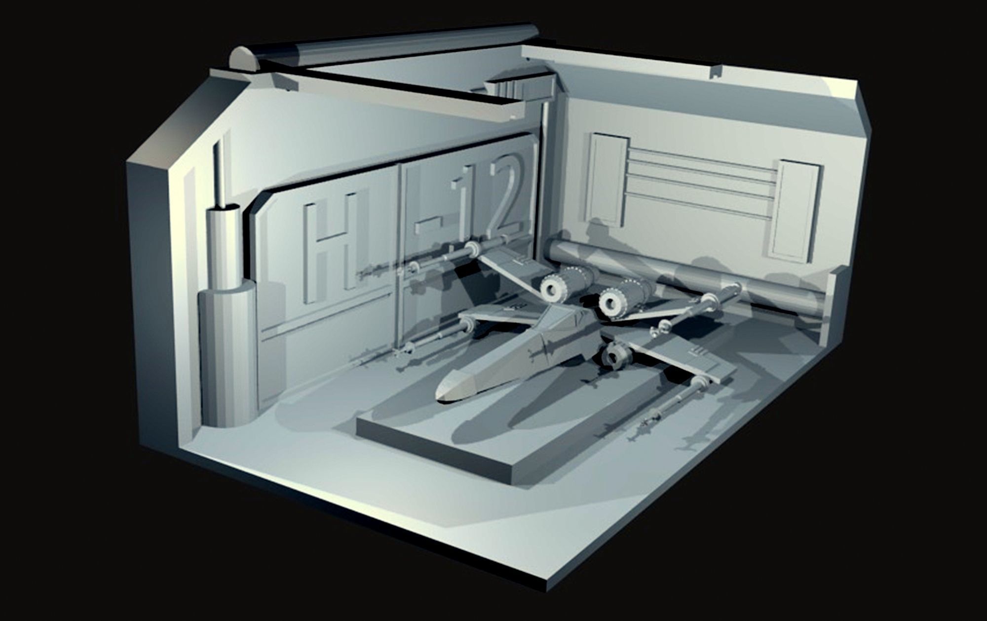 3D model star wars x wing spaceship fighter miniature diorama -3d model ...