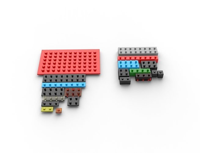 lego bricks 3D model | CGTrader