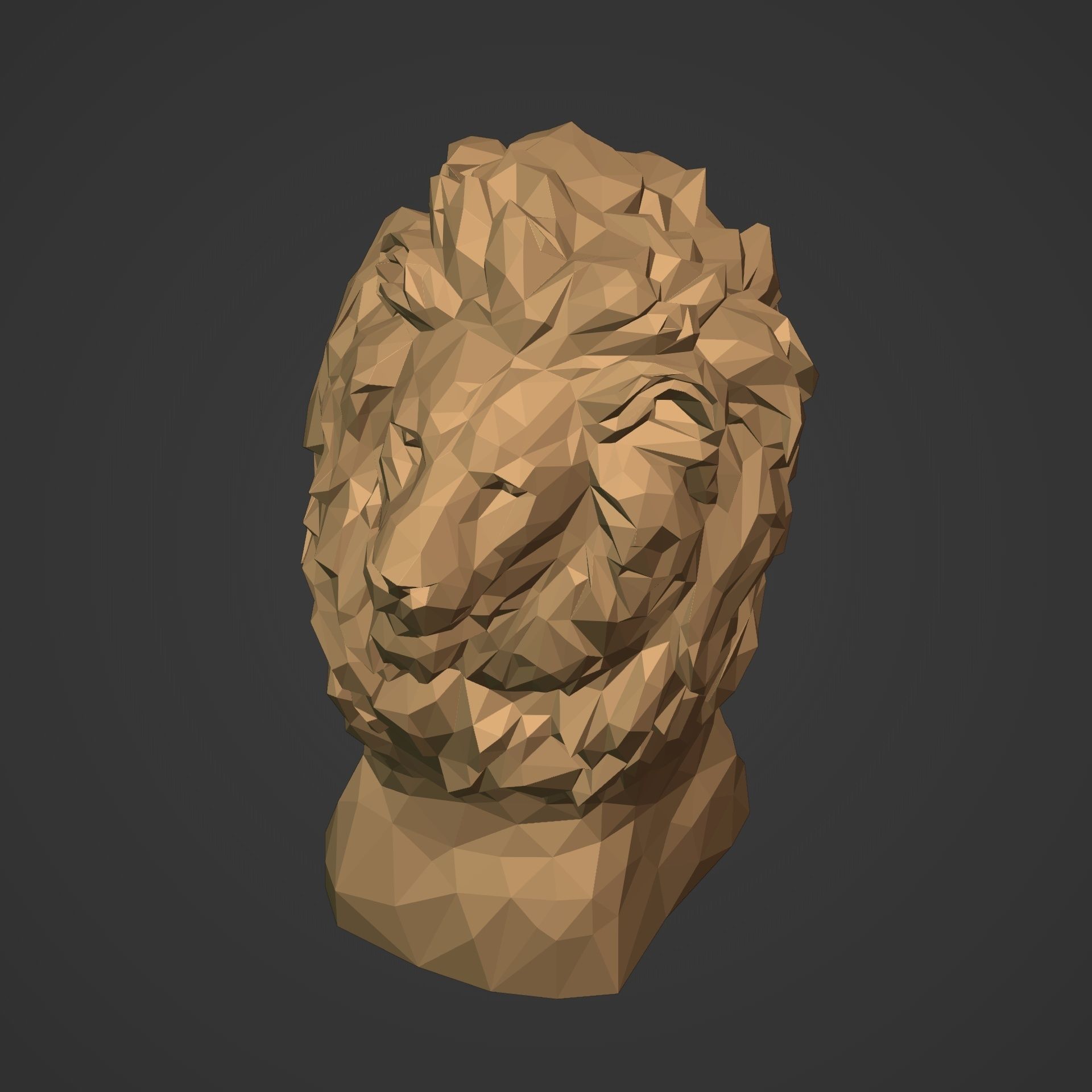 Low Poly Lion Bust 3D model 3D printable | CGTrader