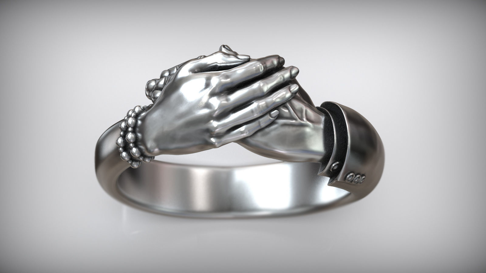 Hug Hands Men and Women Hugging Finger Ring 3D model 3D printable ...
