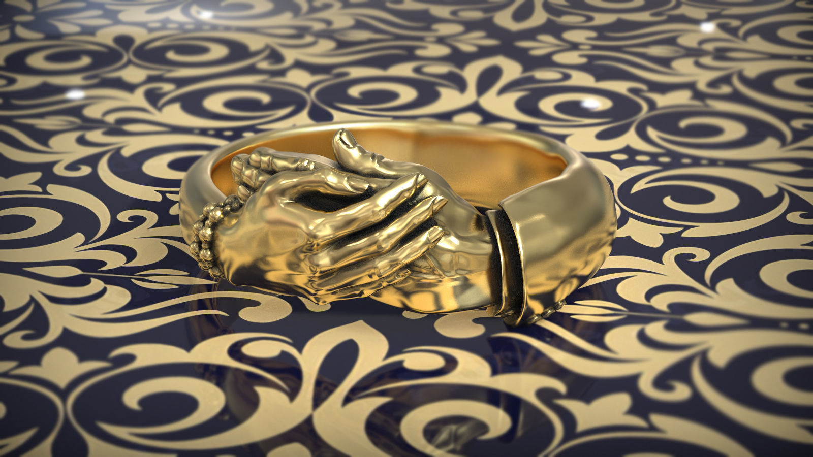 Hug Hands Men and Women Hugging Finger Ring 3D model 3D printable ...