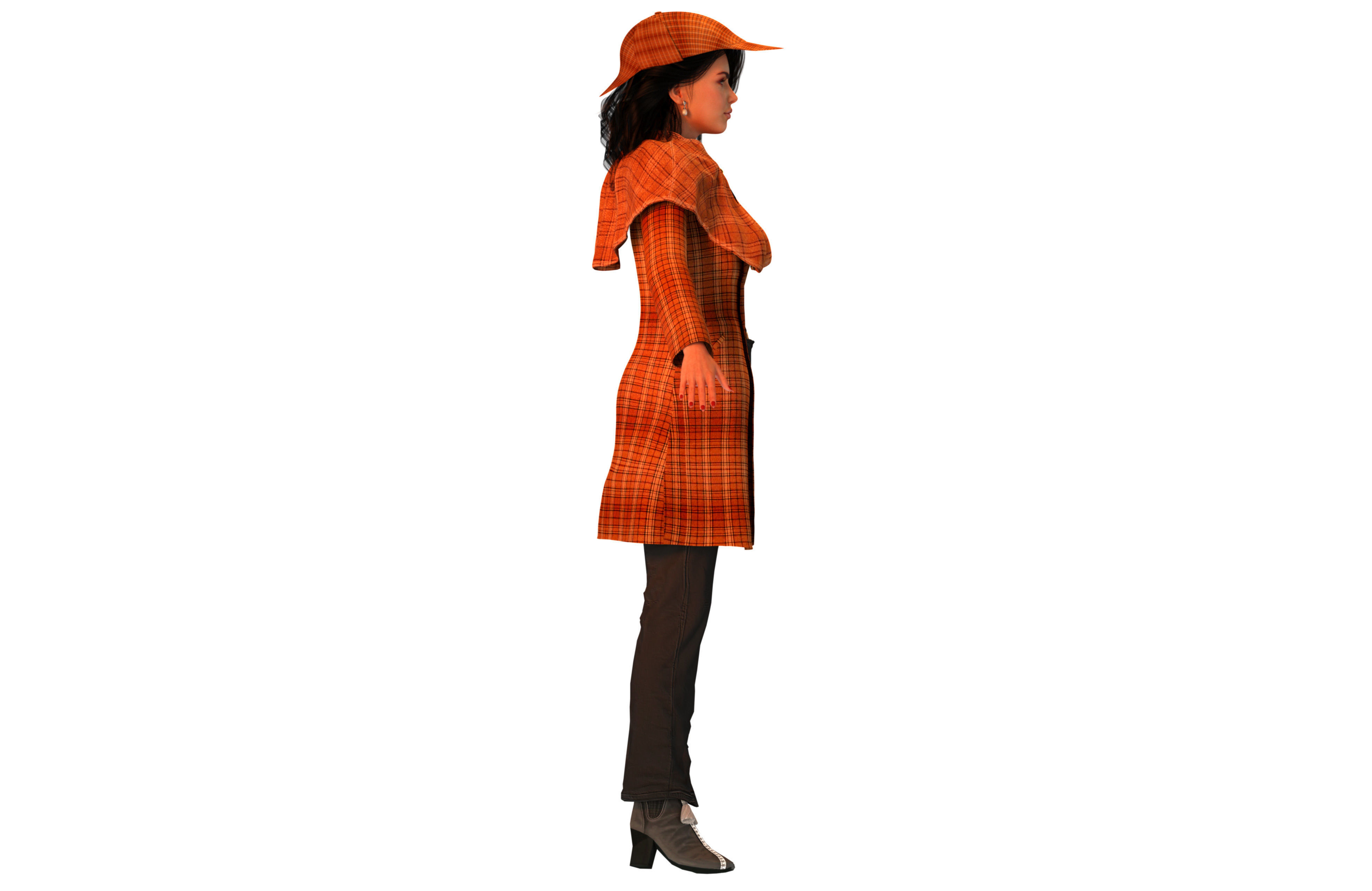 Female Sherlock Holmes Crossplay - Enola 3D model animated rigged ...