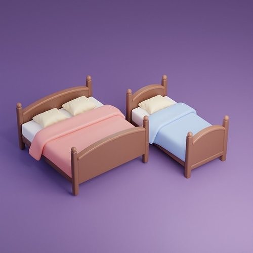 3D model Cartoon beds VR / AR / low-poly | CGTrader