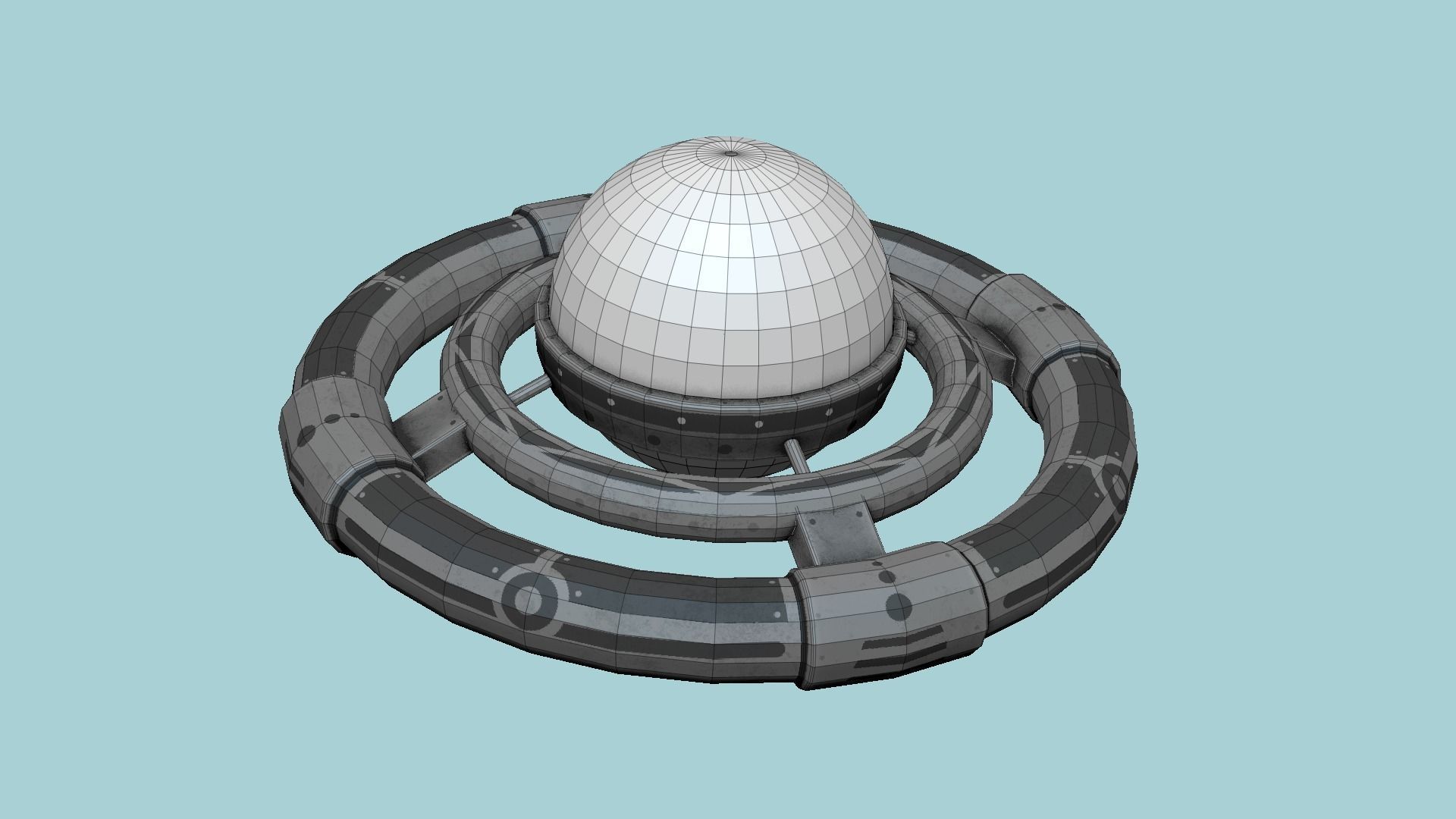 3D model Alien Spaceship UFO E03 Dark Steel - Sci Fi Spacecraft Design ...