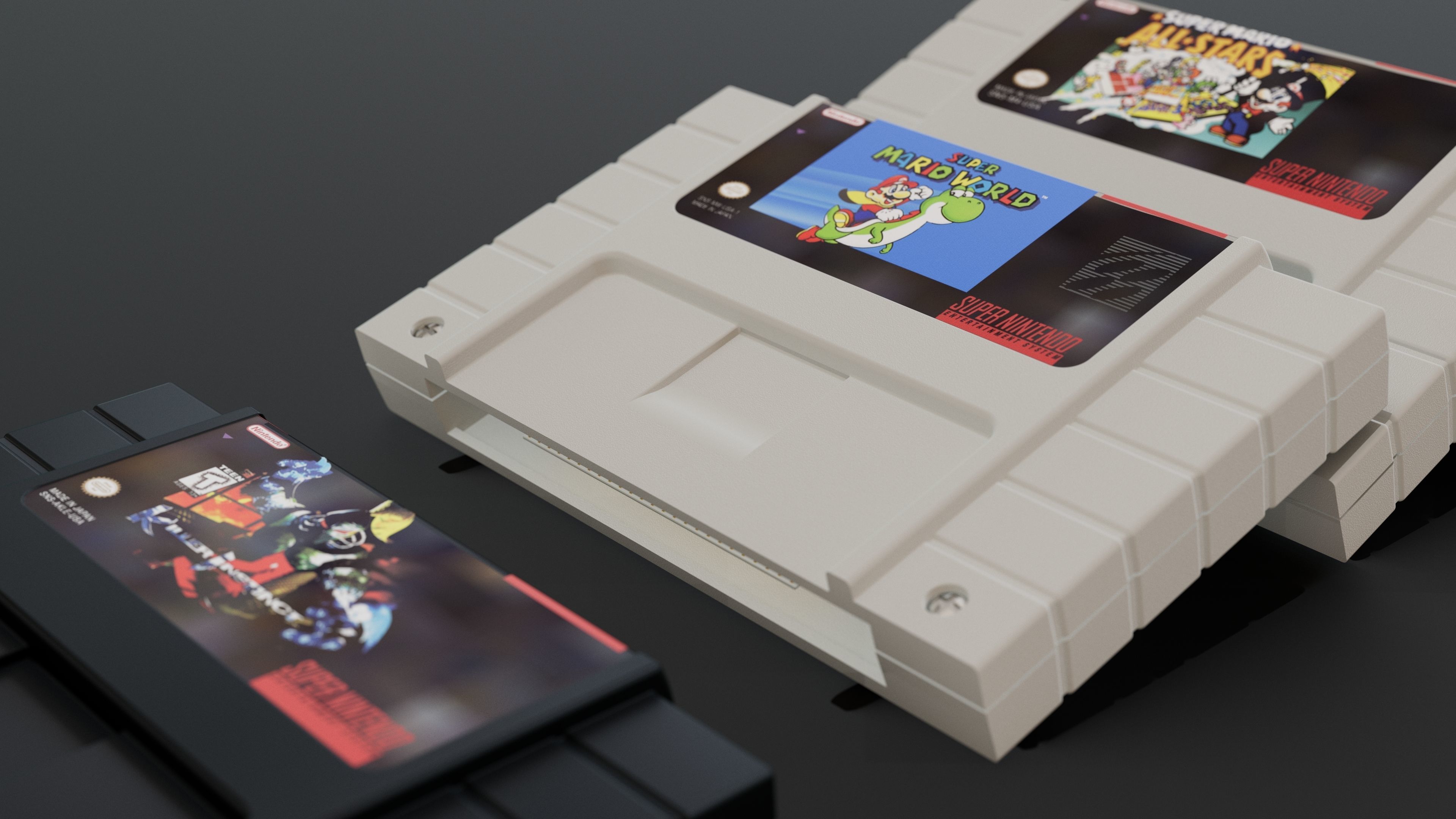 Snes Cartridges 3D model | CGTrader
