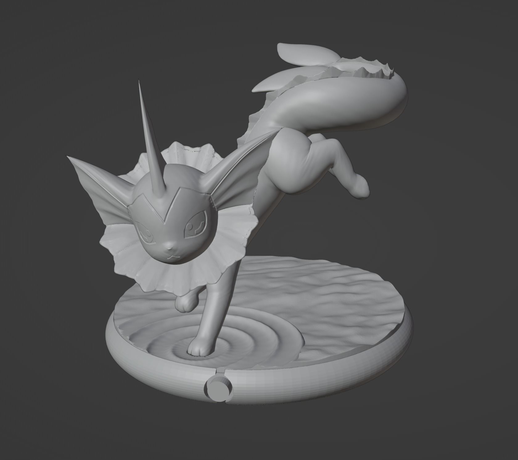 Vaporeon pokemon 3D print model 3D model 3D printable | CGTrader