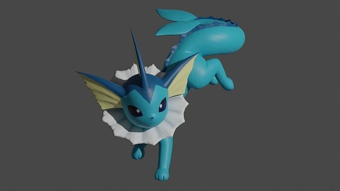 Vaporeon pokemon 3D print model 3D model 3D printable | CGTrader