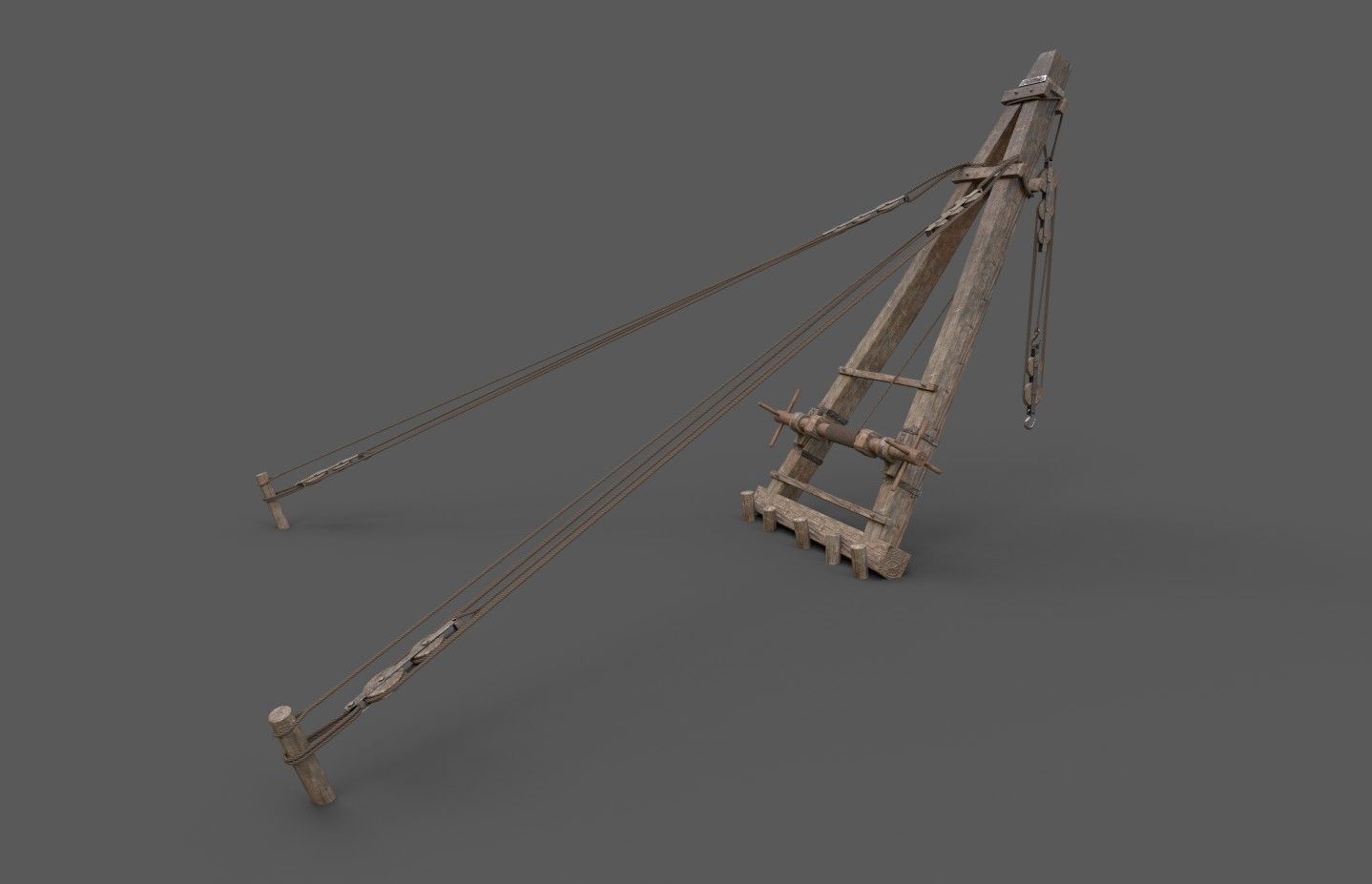 3D model Ancient roman construction crane Pentaspastos - PBR VR / AR ...