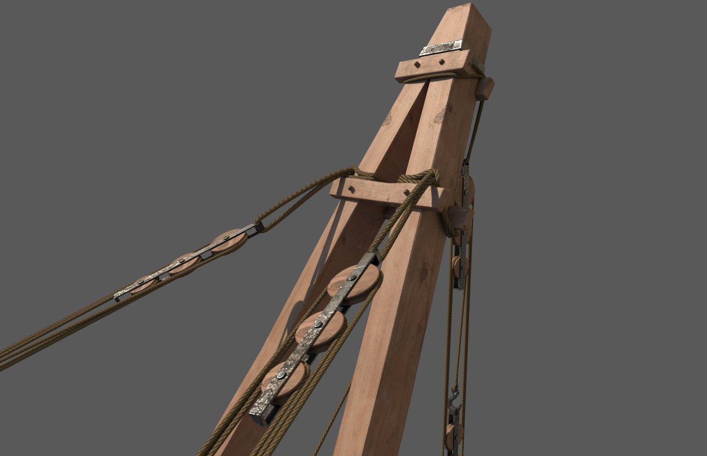 3D model Ancient roman construction crane Pentaspastos - PBR VR / AR ...