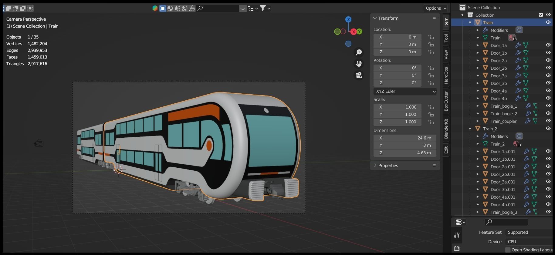 Futuristic doubledeck train 3D model | CGTrader