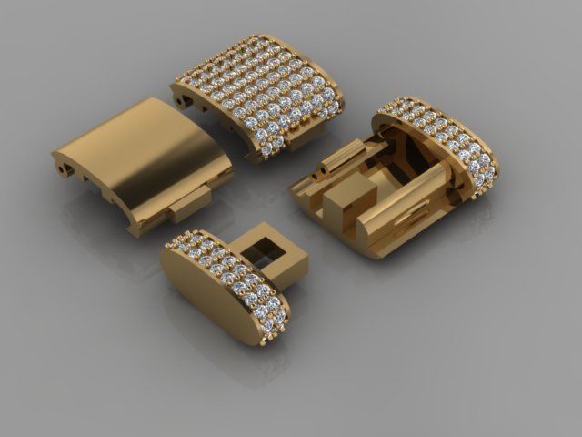 clasp cuban chain oval shape 3D model 3D printable | CGTrader