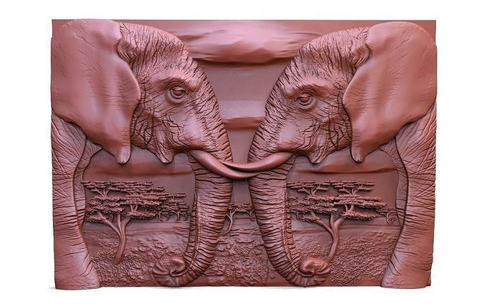 Elephants CNC 3D model 3D printable | CGTrader