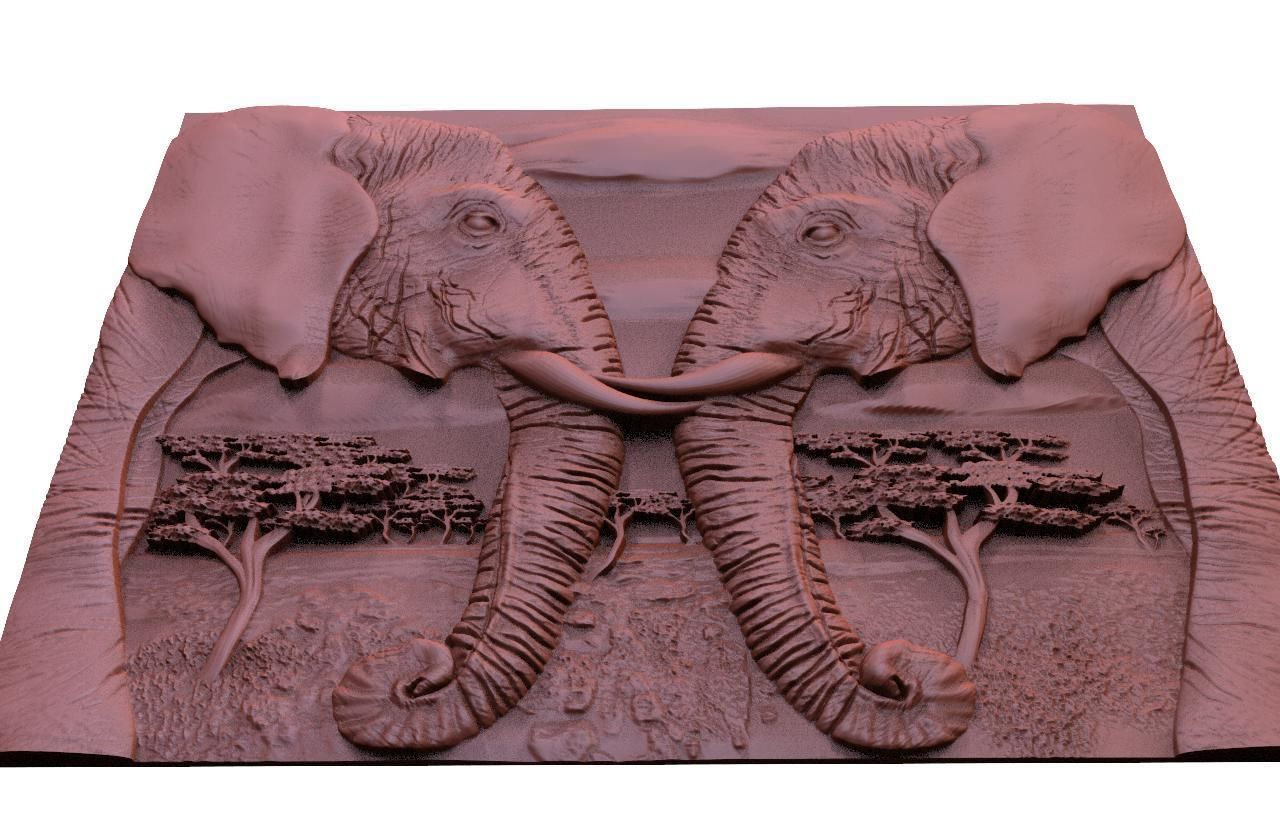 Elephants CNC 3D model 3D printable | CGTrader