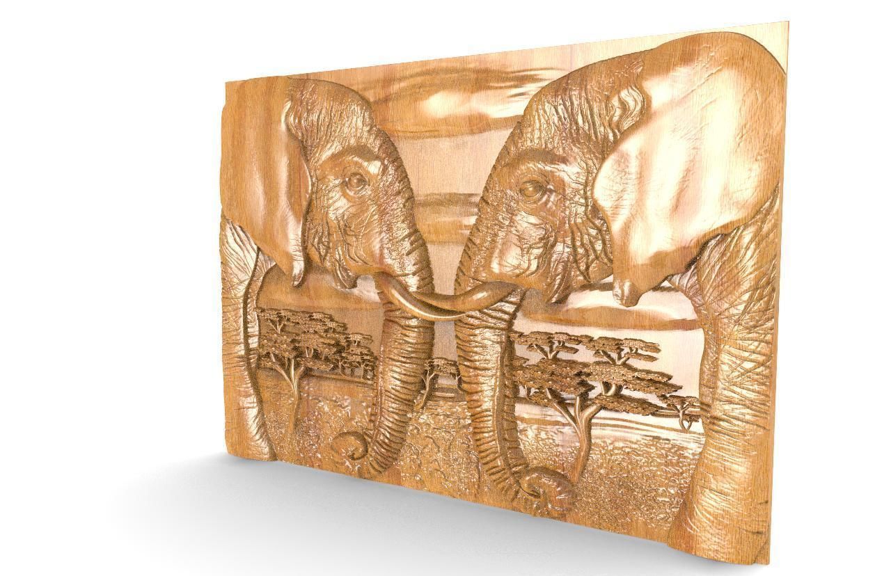 Elephants CNC 3D model 3D printable | CGTrader