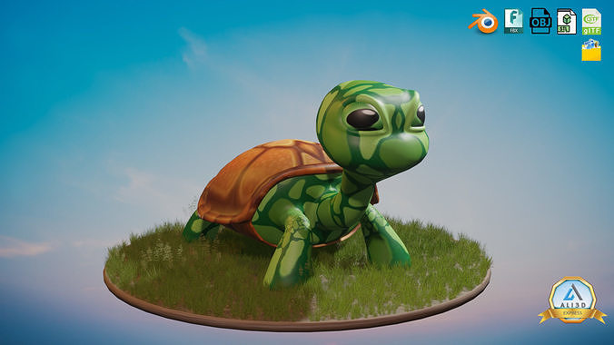3D model Stylized Turtle Rigged VR / AR / low-poly | CGTrader