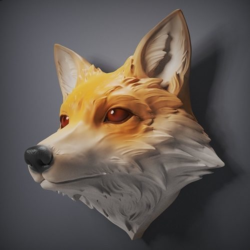 Fox heads 3D model 3D printable | CGTrader