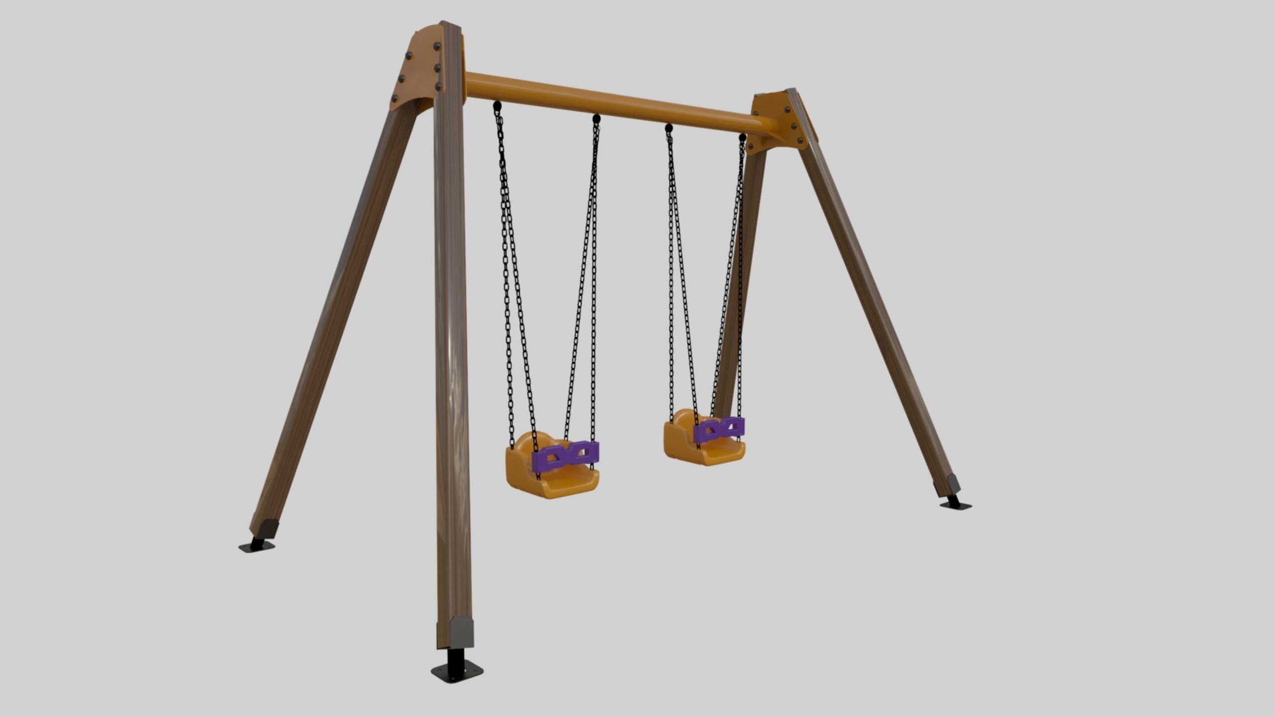 Playground Double Swing - 01 3D model | CGTrader