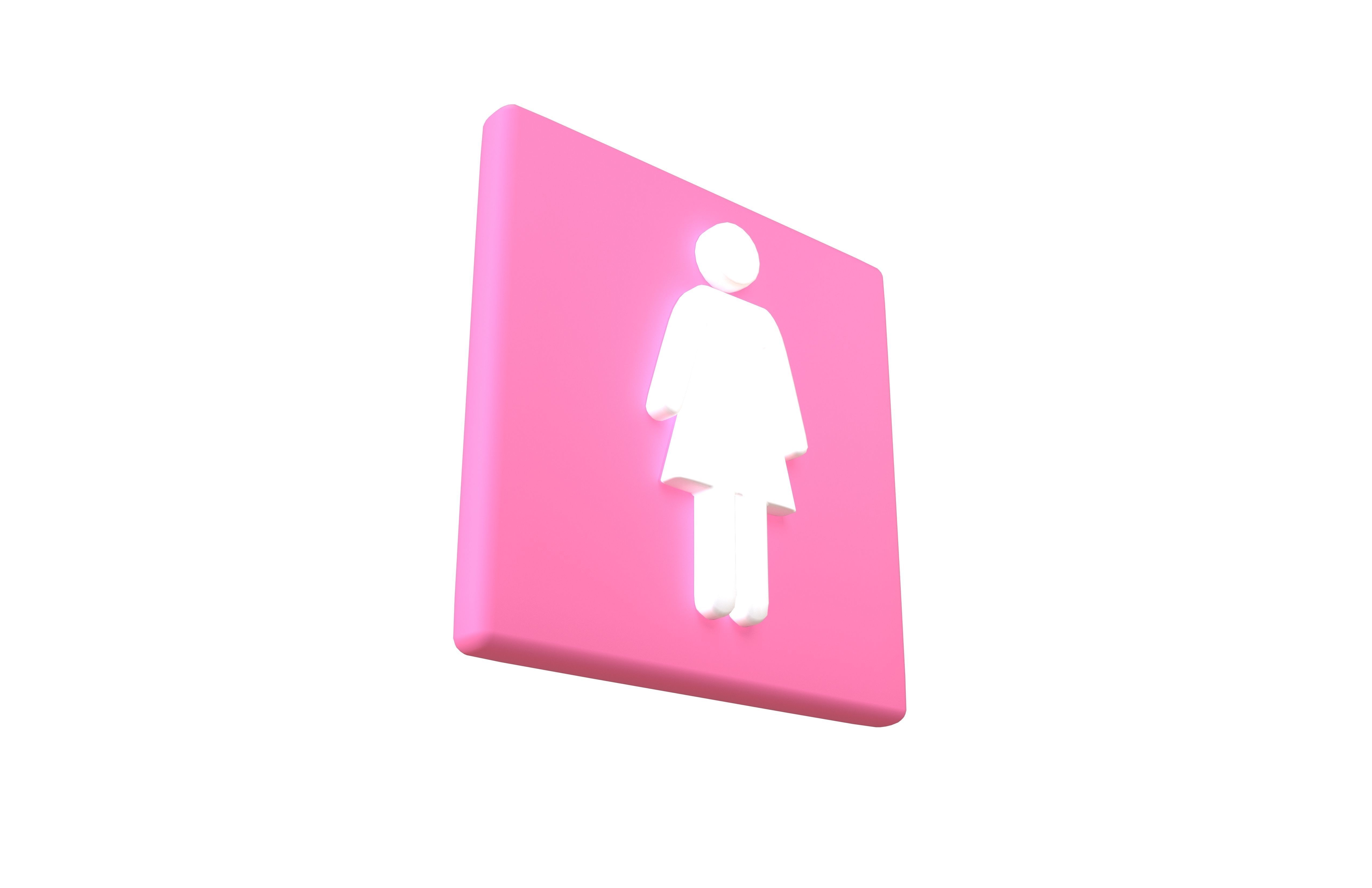 3D model Girl Washroom Icon v1 001 VR / AR / low-poly | CGTrader