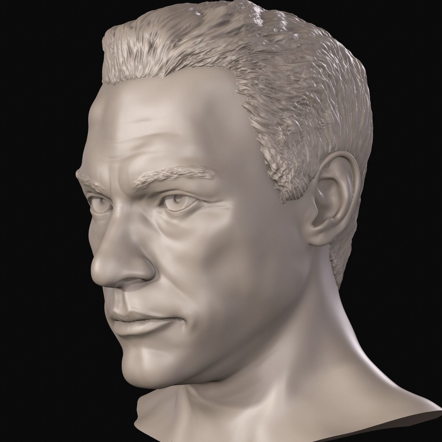 Jean Claude Van Damme head model 3D model 3D printable | CGTrader