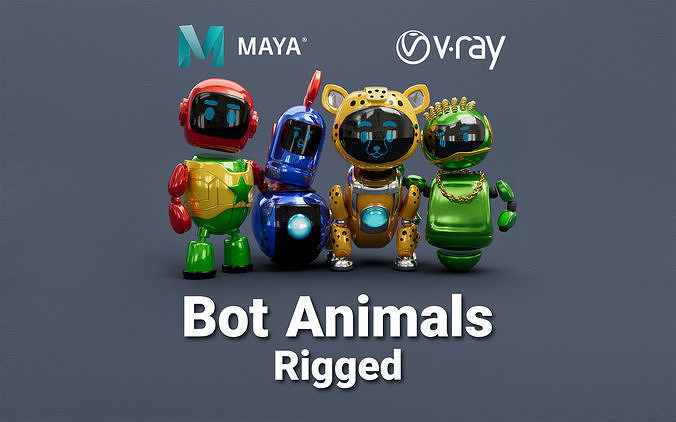3D model stylized Bot Animals Rigged VR / AR / low-poly | CGTrader
