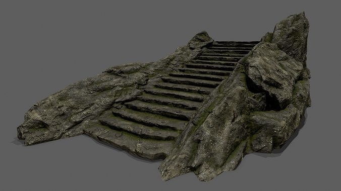3D model Stairs rock staircase VR / AR / low-poly | CGTrader