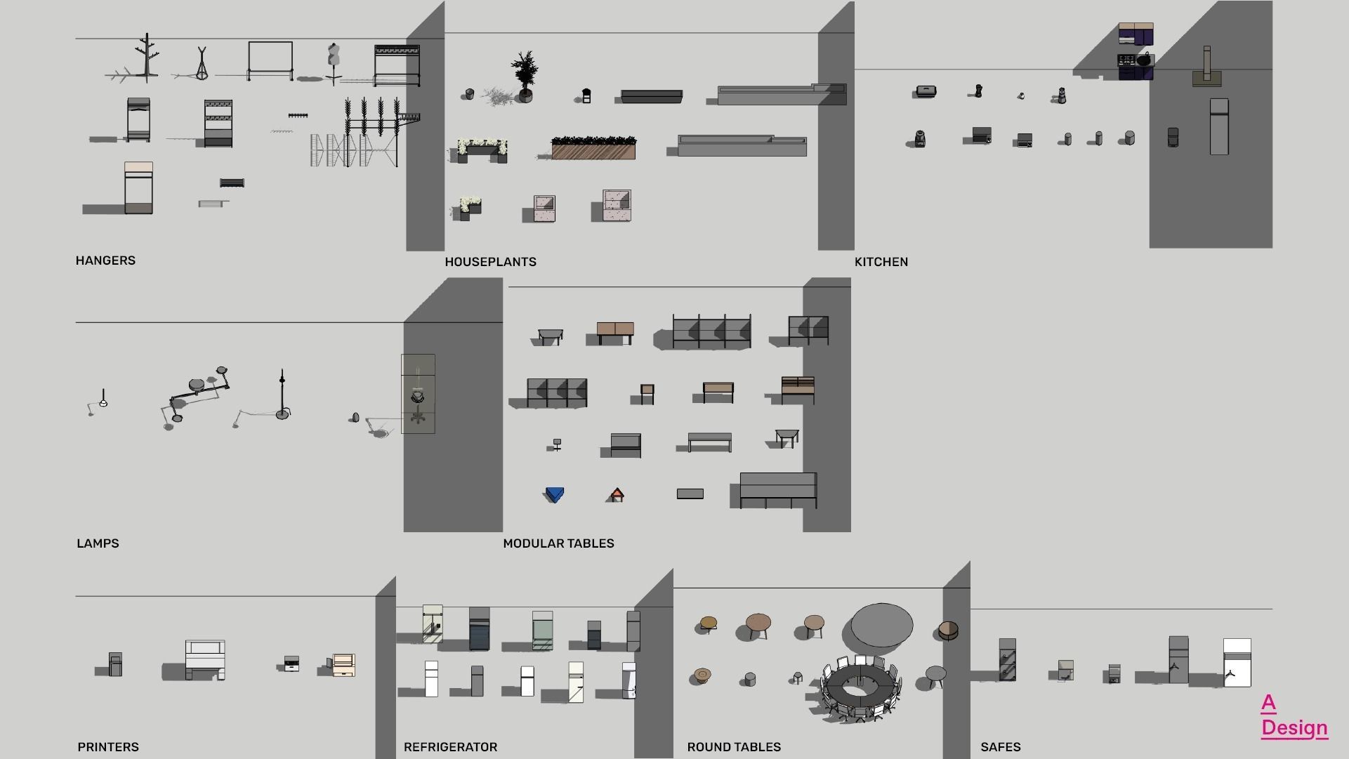 All families - 1275 pieces - Revit families 3D model | CGTrader