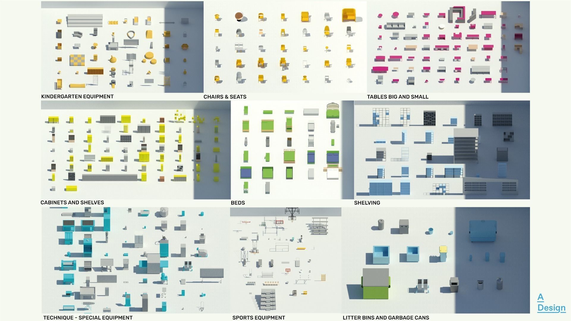 All families - 1275 pieces - Revit families 3D model | CGTrader