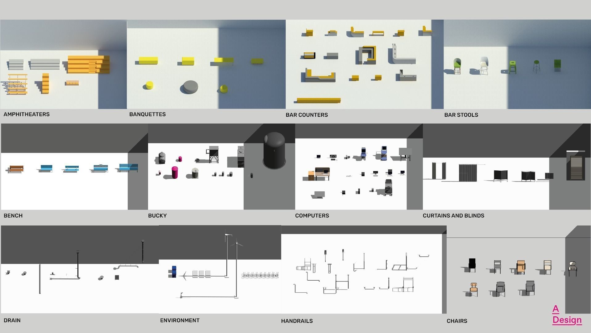 All families - 1275 pieces - Revit families 3D model | CGTrader