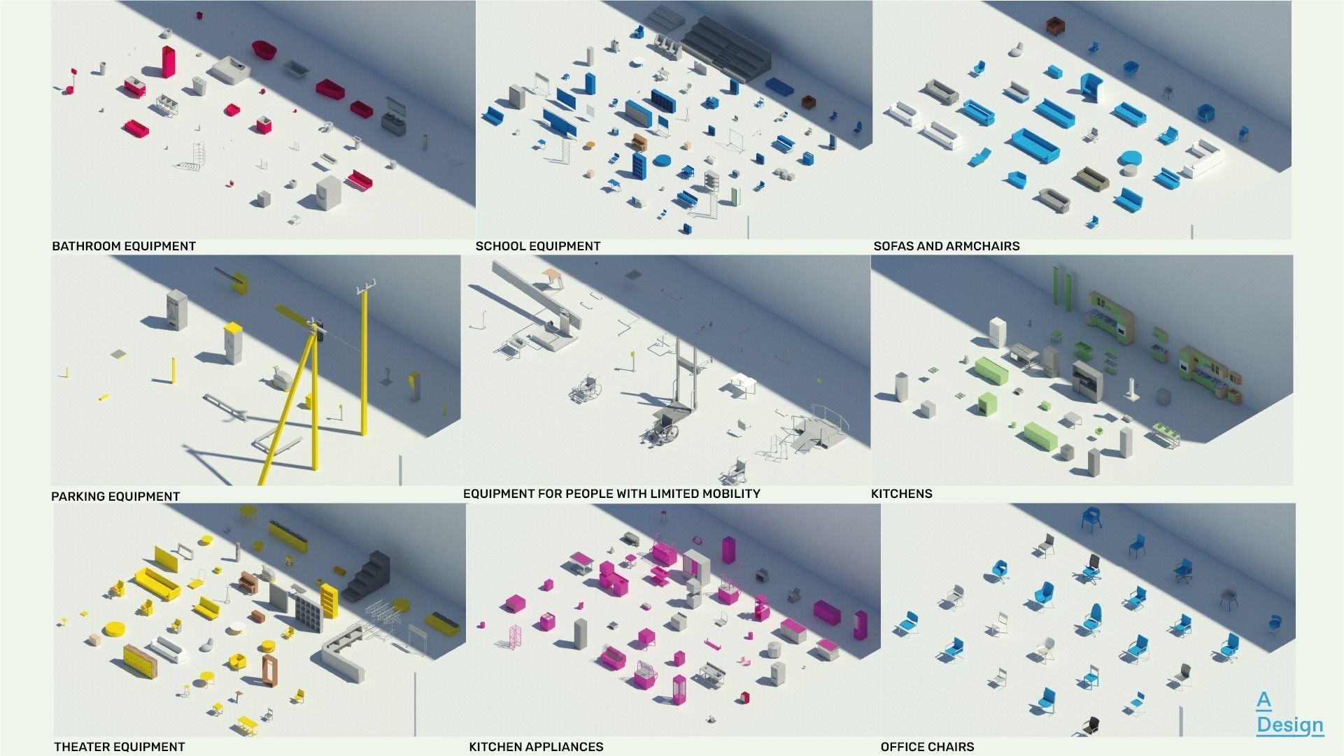 All families - 1275 pieces - Revit families 3D model | CGTrader