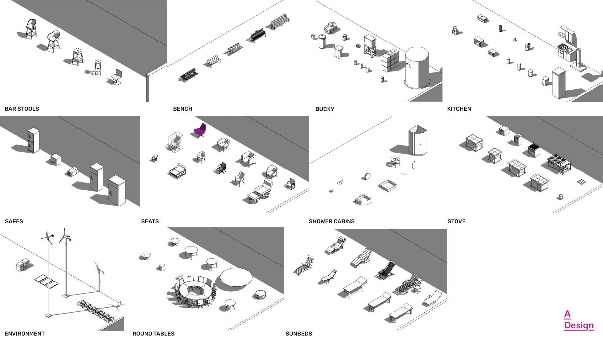 All families - 1275 pieces - Revit families 3D model | CGTrader