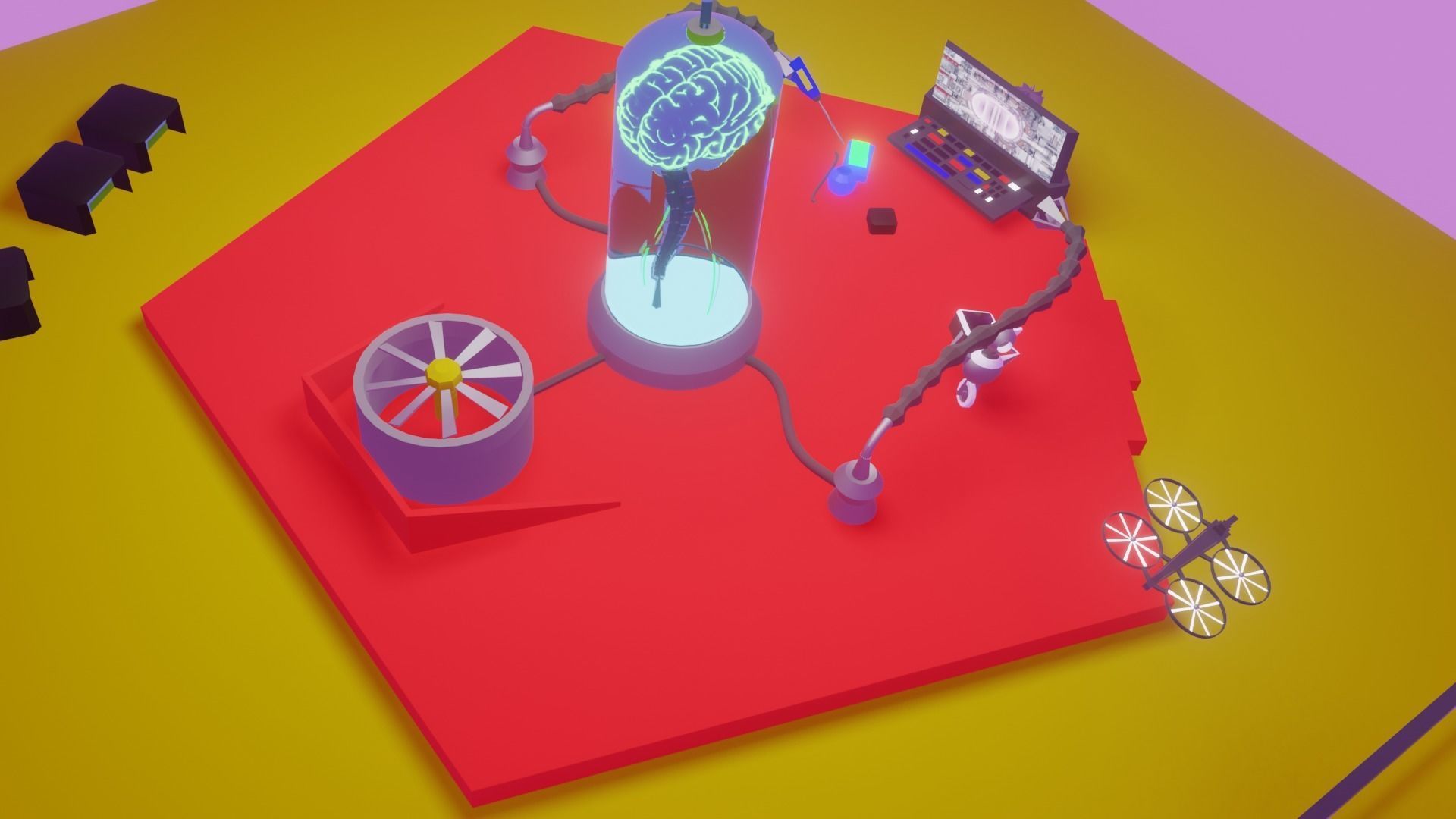 3D model Cyber brain villain VR / AR / low-poly | CGTrader