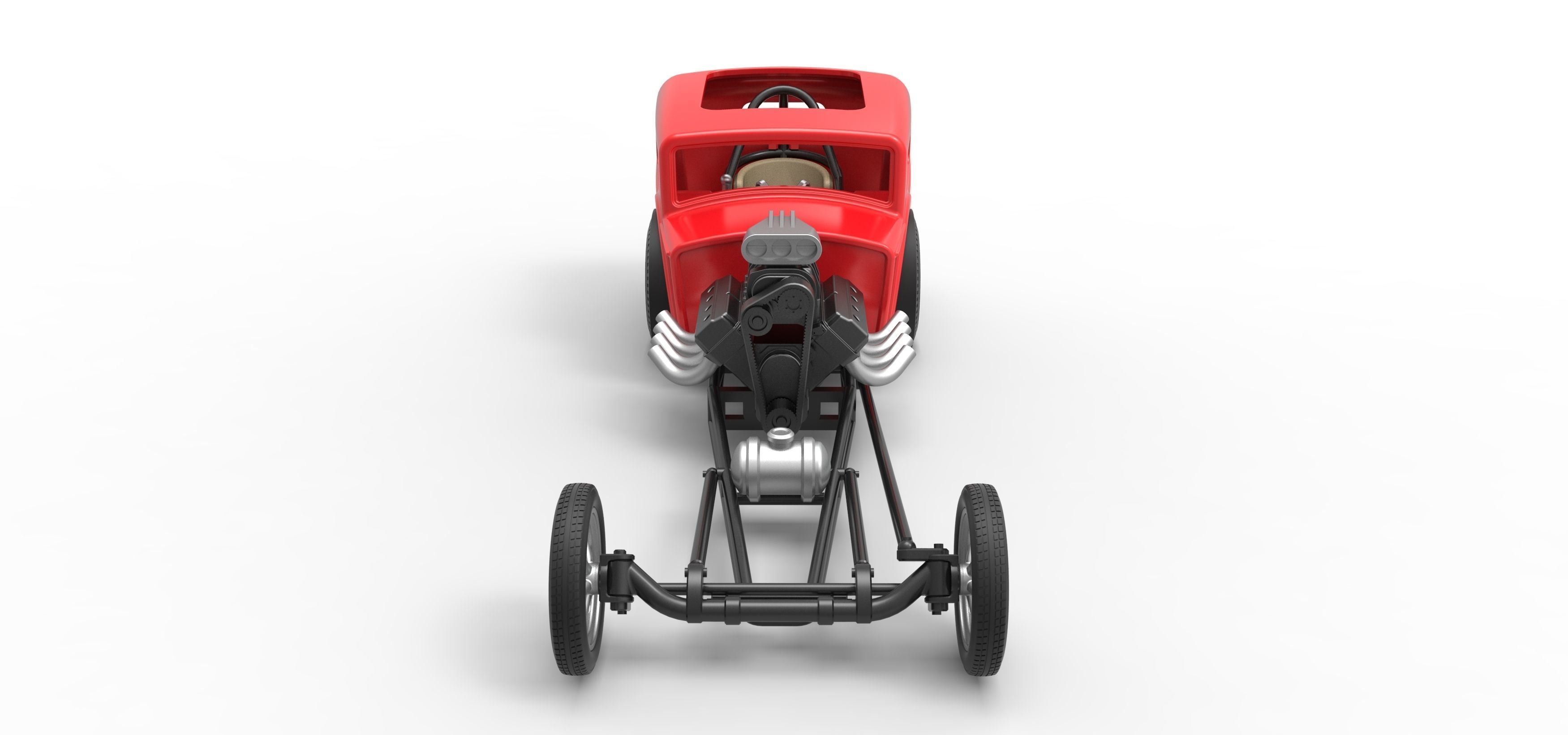 Front engine old school dragster with shell Scale 1 to 25 3D model 3D ...