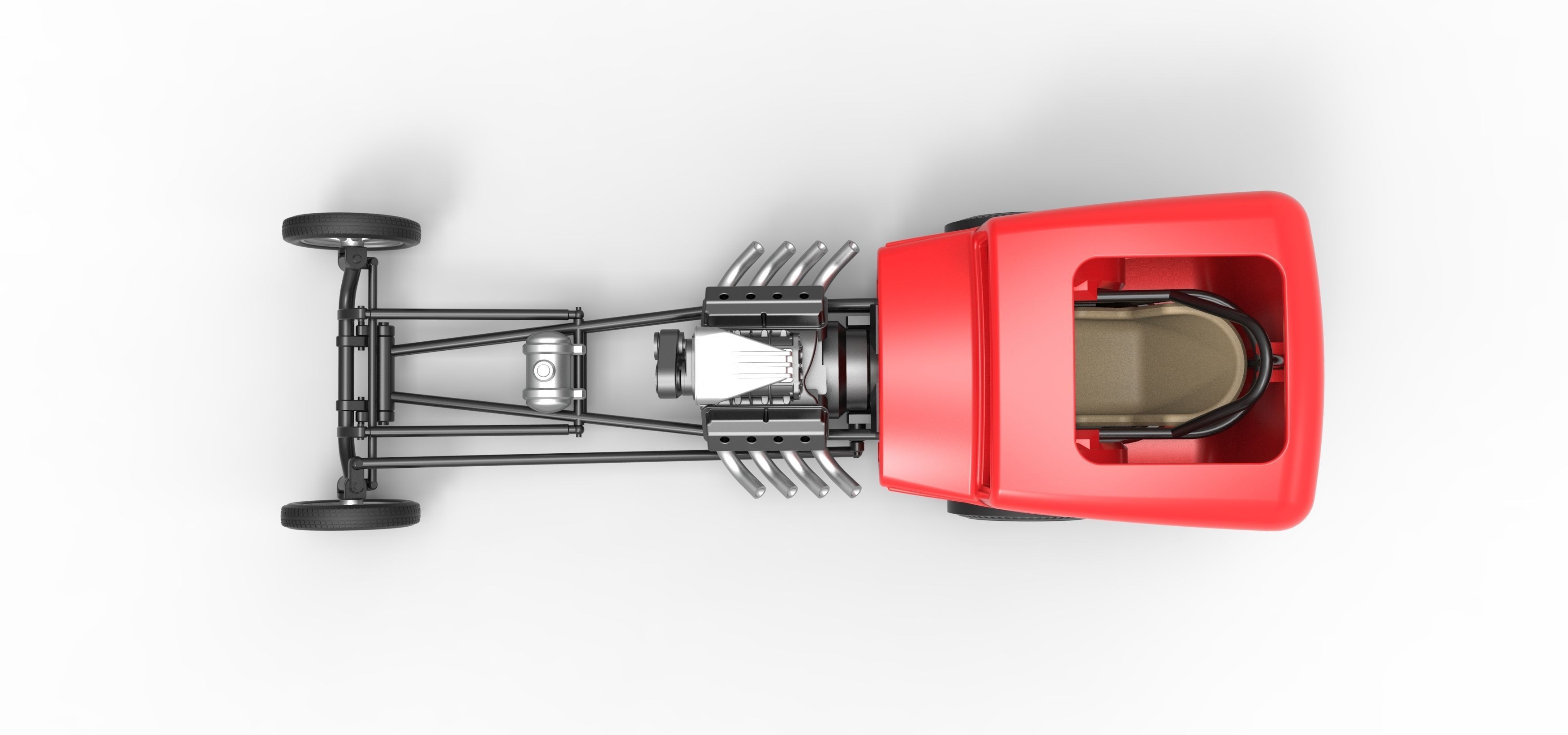 Front engine old school dragster with shell Scale 1 to 25 3D model 3D ...