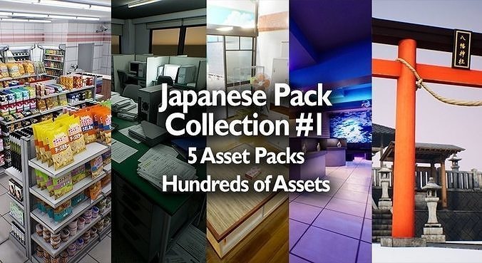 Japanese Pack Collection 1 - 5 High-Quality Asset Packs VR / AR / low ...