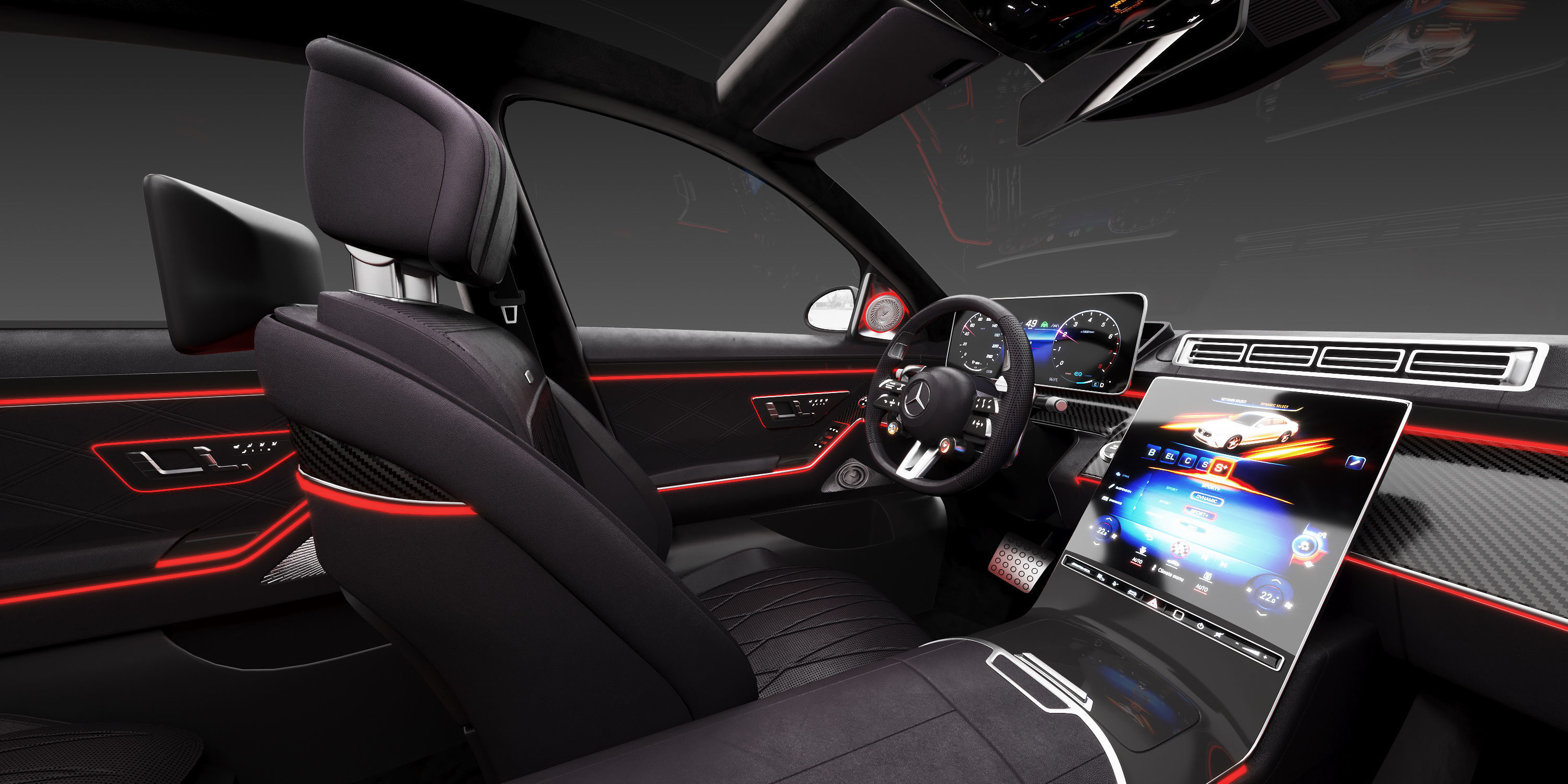Mercedes-Benz S63 AMG interior 3D model | CGTrader